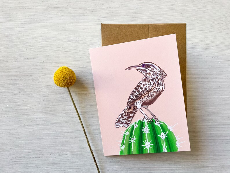 Cactus Wren Card - Etsy