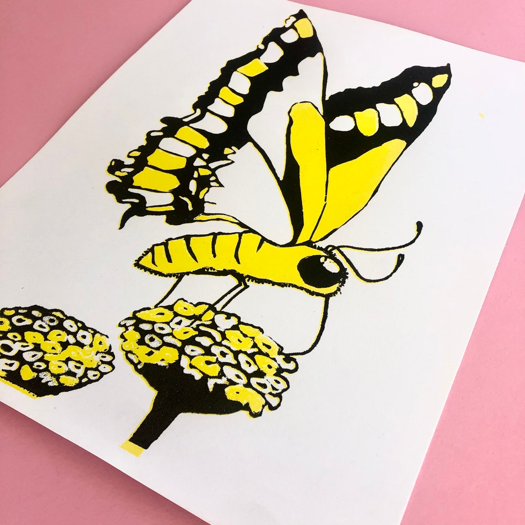 Giant Swallowtail Butterfly Screenprint, Sonoran Desert Art (8.5x11) - Etsy