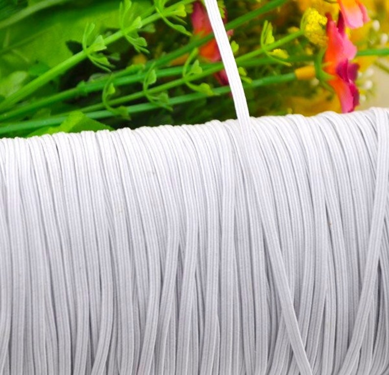 3mm 1/8 White Elastic Cord in Stock Ships From USA - Etsy