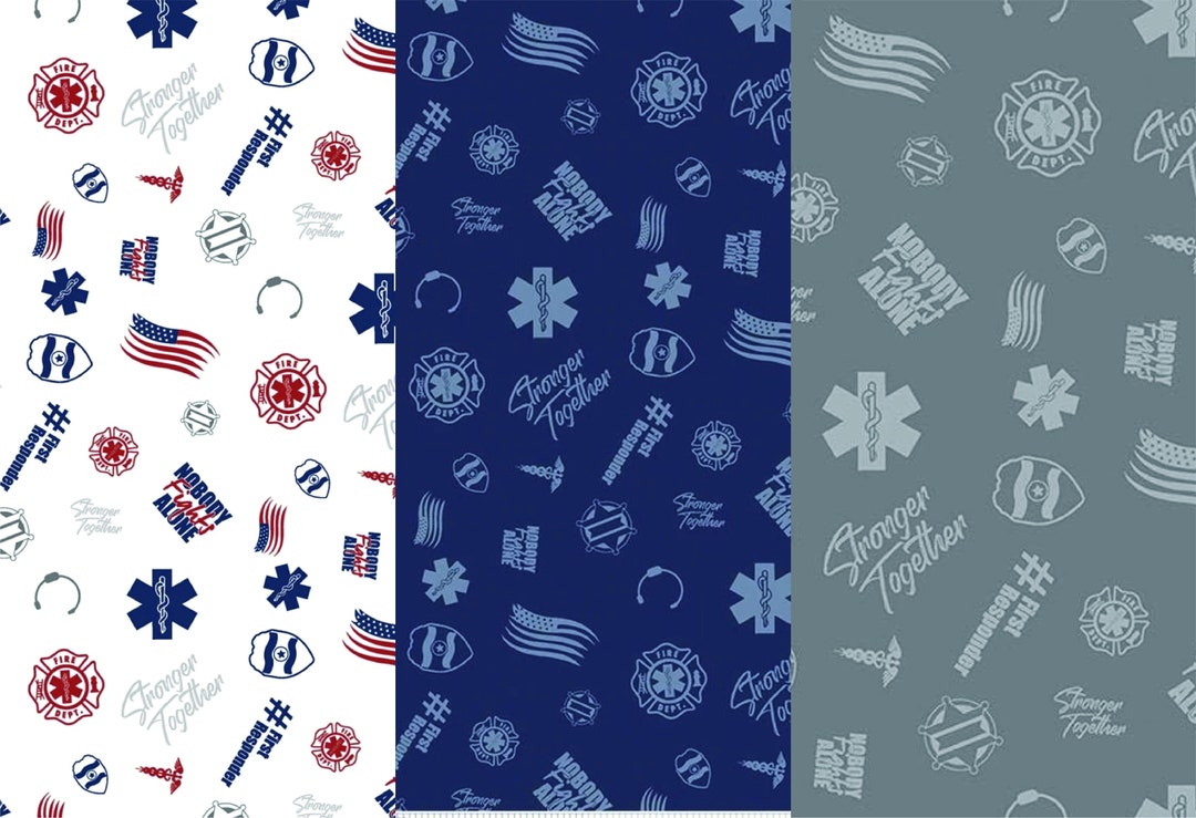 Premium Quilting Cotton First Responder Fabric Perfect for Quilts Face ...
