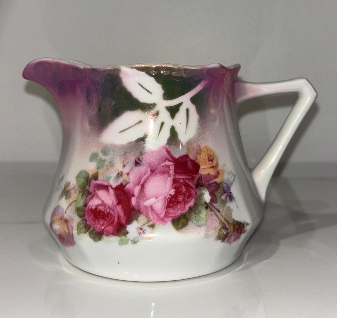 Vintage ZPF Germany Hand-painted Roses Creamer - Etsy