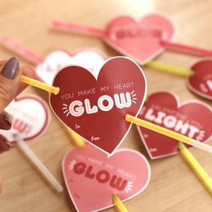 Glow Stick Valentine / Classroom Valentine / PRINTABLE DIGITAL DOWNLOAD ...
