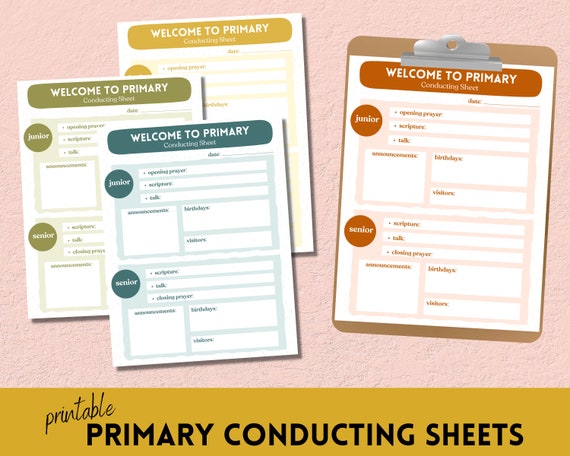 Primary Conducting Sheets / Lds Primary / Instant Download - Etsy