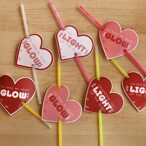 Glow Stick Valentine / Classroom Valentine / PRINTABLE DIGITAL DOWNLOAD ...