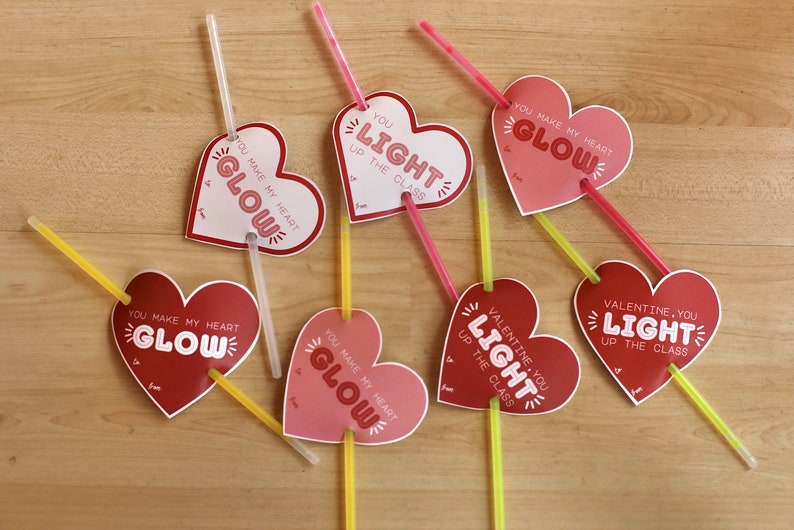 Glow Stick Valentine / Classroom Valentine / PRINTABLE DIGITAL - Etsy