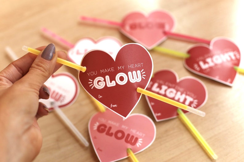 Glow Stick Valentine / Classroom Valentine / PRINTABLE DIGITAL - Etsy