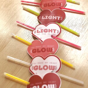 Glow Stick Valentine / Classroom Valentine / PRINTABLE DIGITAL DOWNLOAD ...