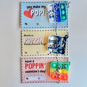 Pop It Valentine Card / Classroom Valentines / DIGITAL DOWNLOAD / Set ...