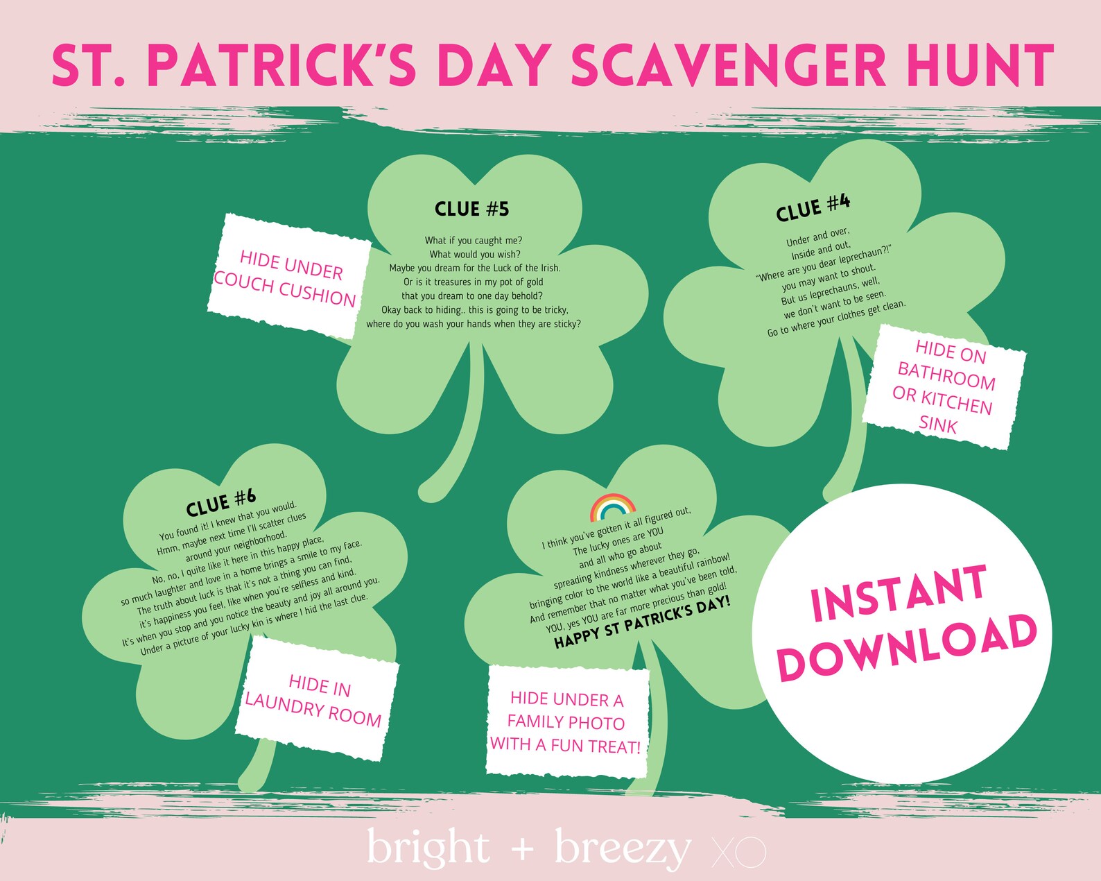 St Patricks Day Scavenger Hunt for Kids / Home Treasure Hunt | Etsy