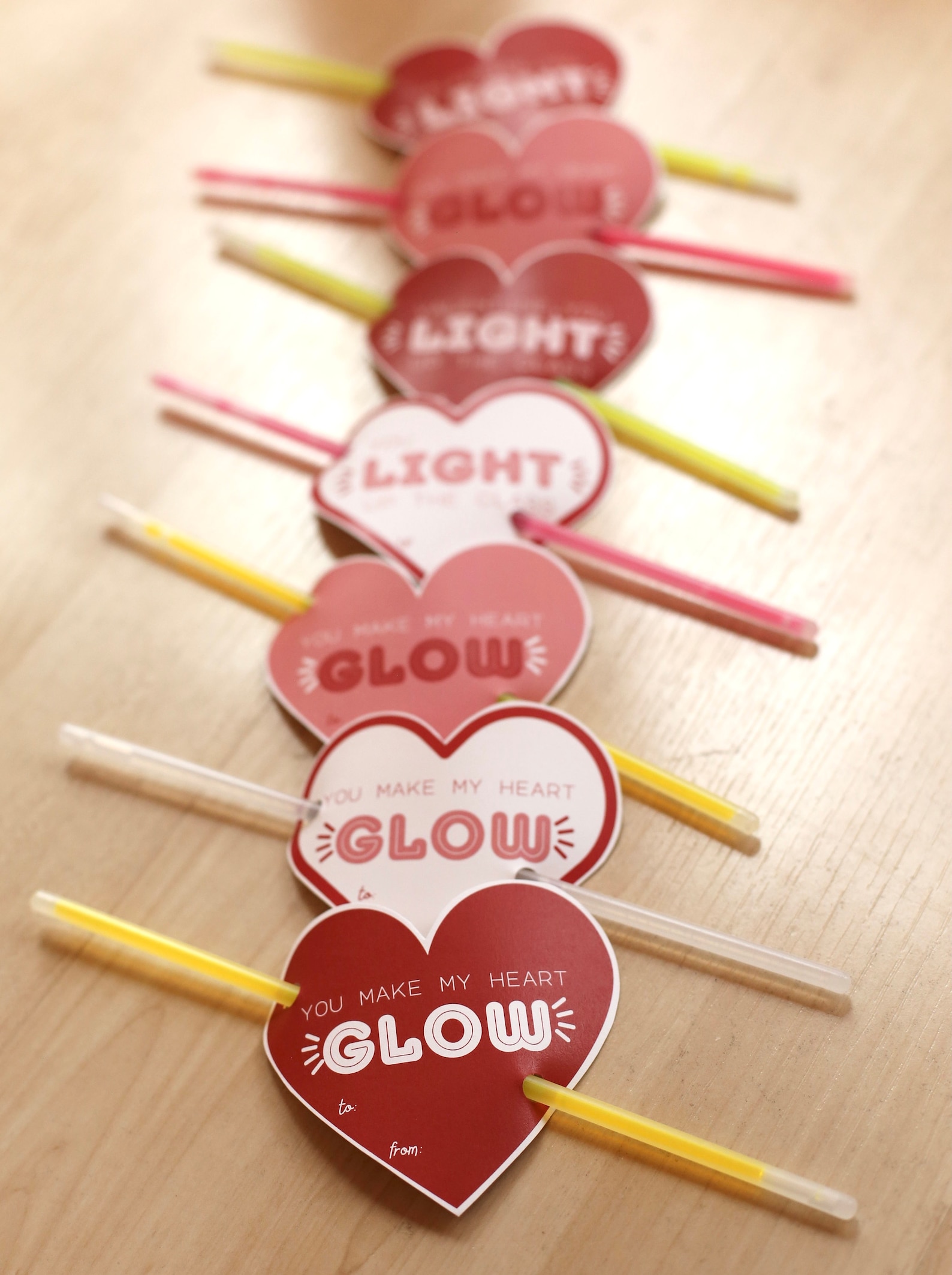 Glow Stick Valentine / Classroom Valentine / PRINTABLE DIGITAL DOWNLOAD ...