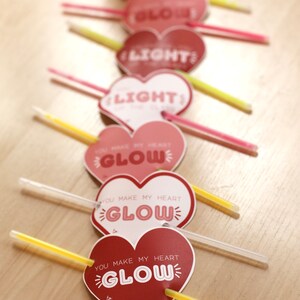 Glow Stick Valentine / Classroom Valentine / PRINTABLE DIGITAL DOWNLOAD ...