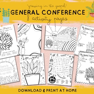 GENERAL CONFERENCE PACKET 2023 for Youth / 8 Activity Pages / Growing ...