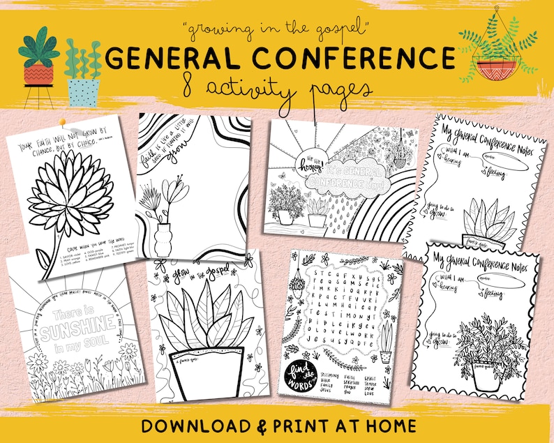 GENERAL CONFERENCE PACKET 2023 for Youth / 8 Activity Pages / - Etsy