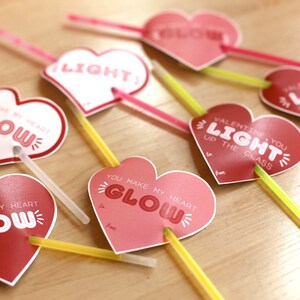 Glow Stick Valentine / Classroom Valentine / PRINTABLE DIGITAL DOWNLOAD ...