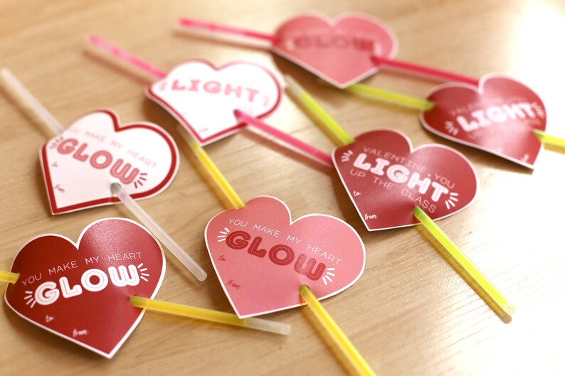 Glow Stick Valentine / Classroom Valentine / PRINTABLE DIGITAL | Etsy