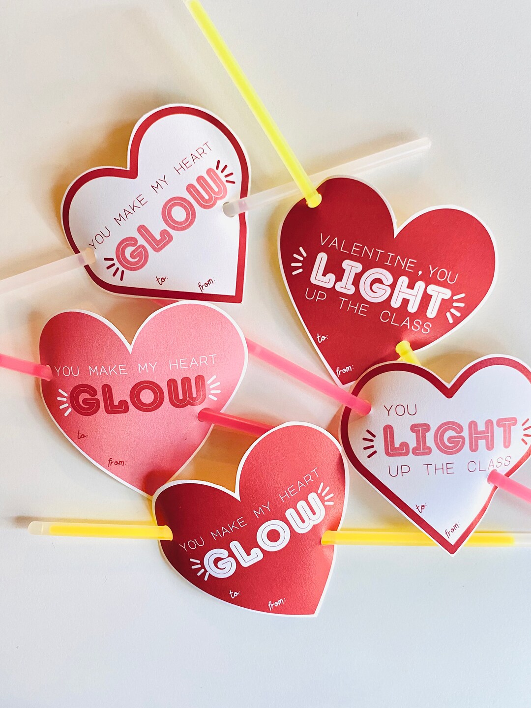 Glow Stick Valentine / Classroom Valentine / PRINTABLE DIGITAL DOWNLOAD ...