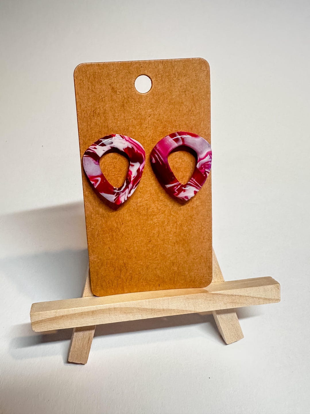Crimson Red and White Marbled, Cut Out, Polymer Clay Posts - Etsy