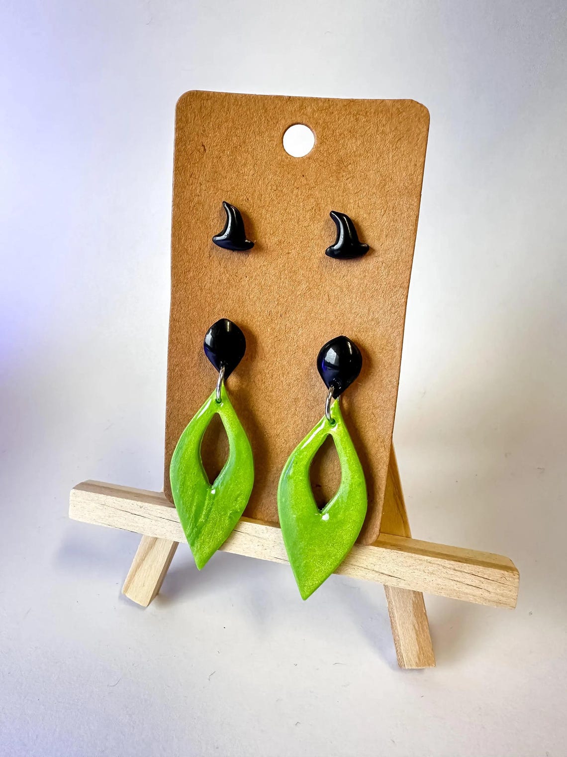 Wicked Inspired, Elphaba Dangle Posts, Elphaba Post 2 Pack, Witch Hat ...