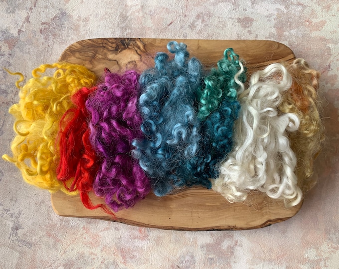 5 Colour Wool Locks Box for Felting, Fibre Arts and Doll Hair - Etsy UK