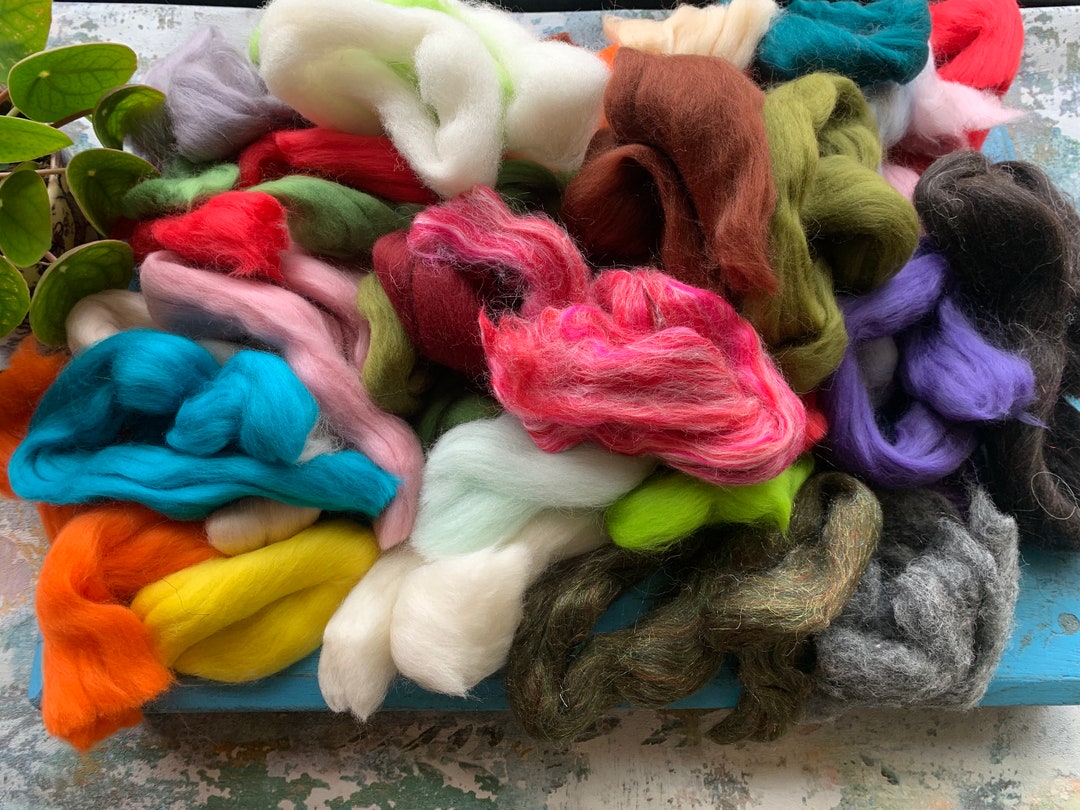 Heidifeathers Waste Wool, Scraps, off Cuts Felting Wool Roving / Tops ...