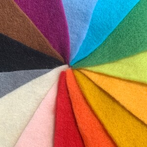 Heidifeathers Pre Felt / Prefelt 6" Squares - 100% Wool ALL 14 COLOURS ...