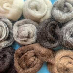 Heidifeathers Animal Mix - Natural Wool Tops / Roving 10 Types ...