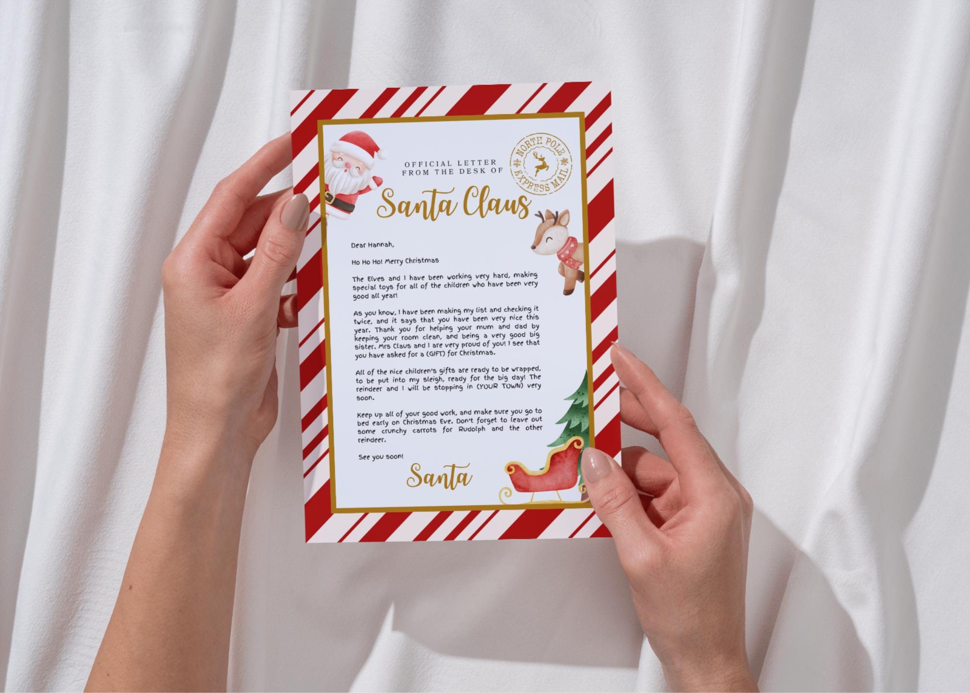 Editable Personalized Letter From Santa Claus Printable Template - Etsy