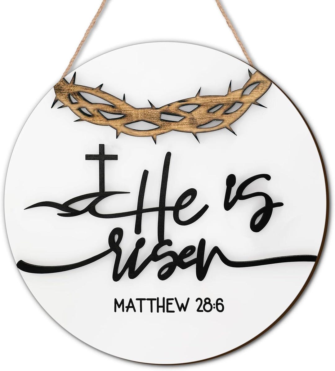 He is Risen 2-layer Door Sign 11.8" Easter Decor Welcome Hanging Sign ...