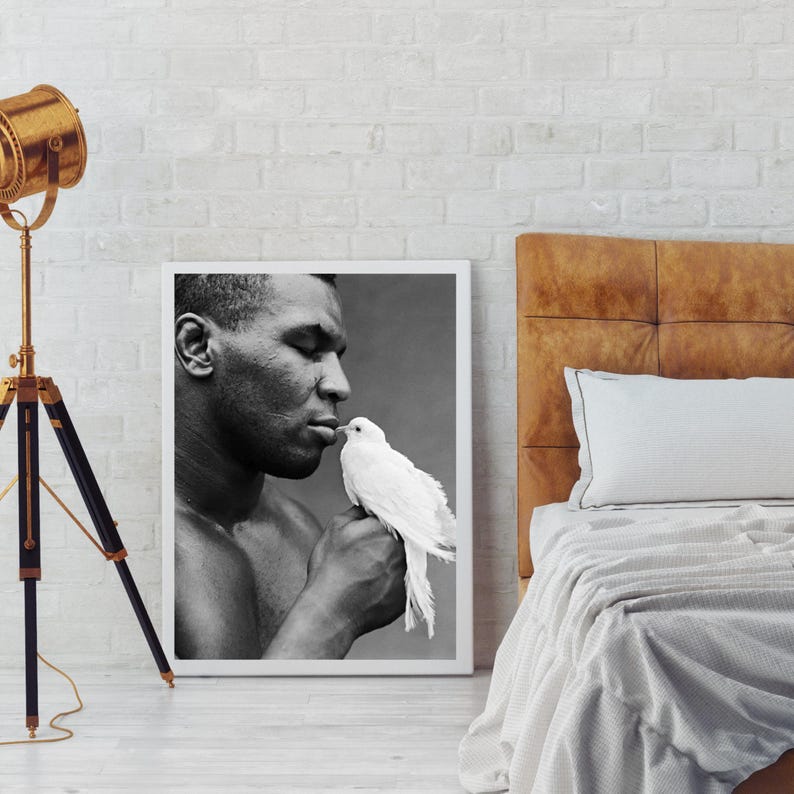 Mike Tyson Pigeon Poster Iron Mike Print / CANVAS Vintage Photo Boxing ...