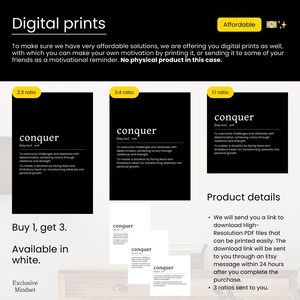 CONQUER the Definition Motivational Poster, Wall Art, Home Office, Gym ...