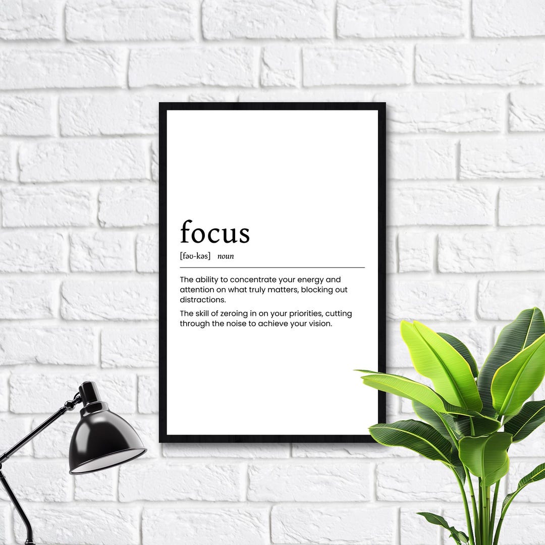 FOCUS the Definition Motivational Poster, Wall Art, Home Office, Gym ...