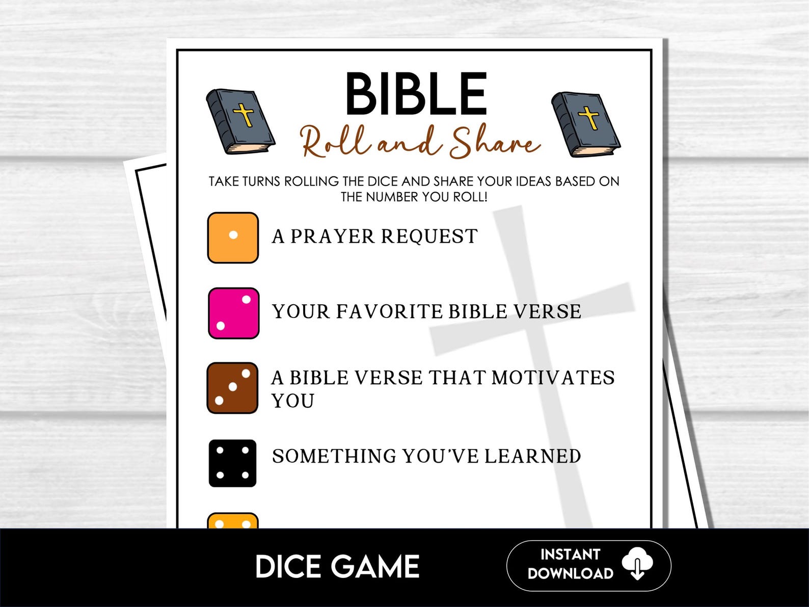 Roll and Share Bible Game, Kids Bible Games, Christian Games, Youth ...
