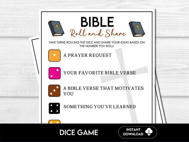 Roll and Share Bible Game, Kids Bible Games, Christian Games, Youth ...