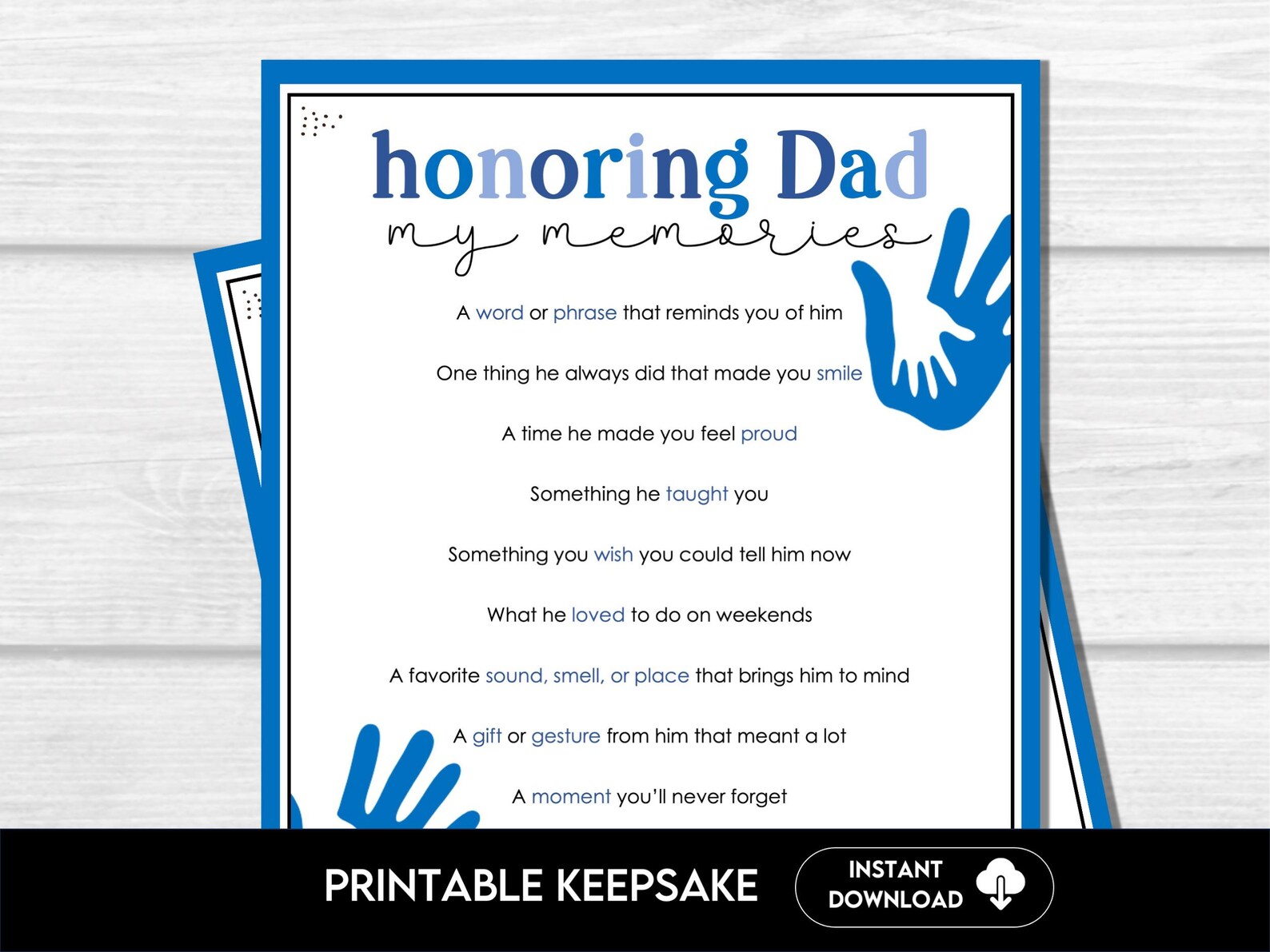 Honoring Dad Print | Father's Day in Heaven | Memories of Dad | Fathers ...