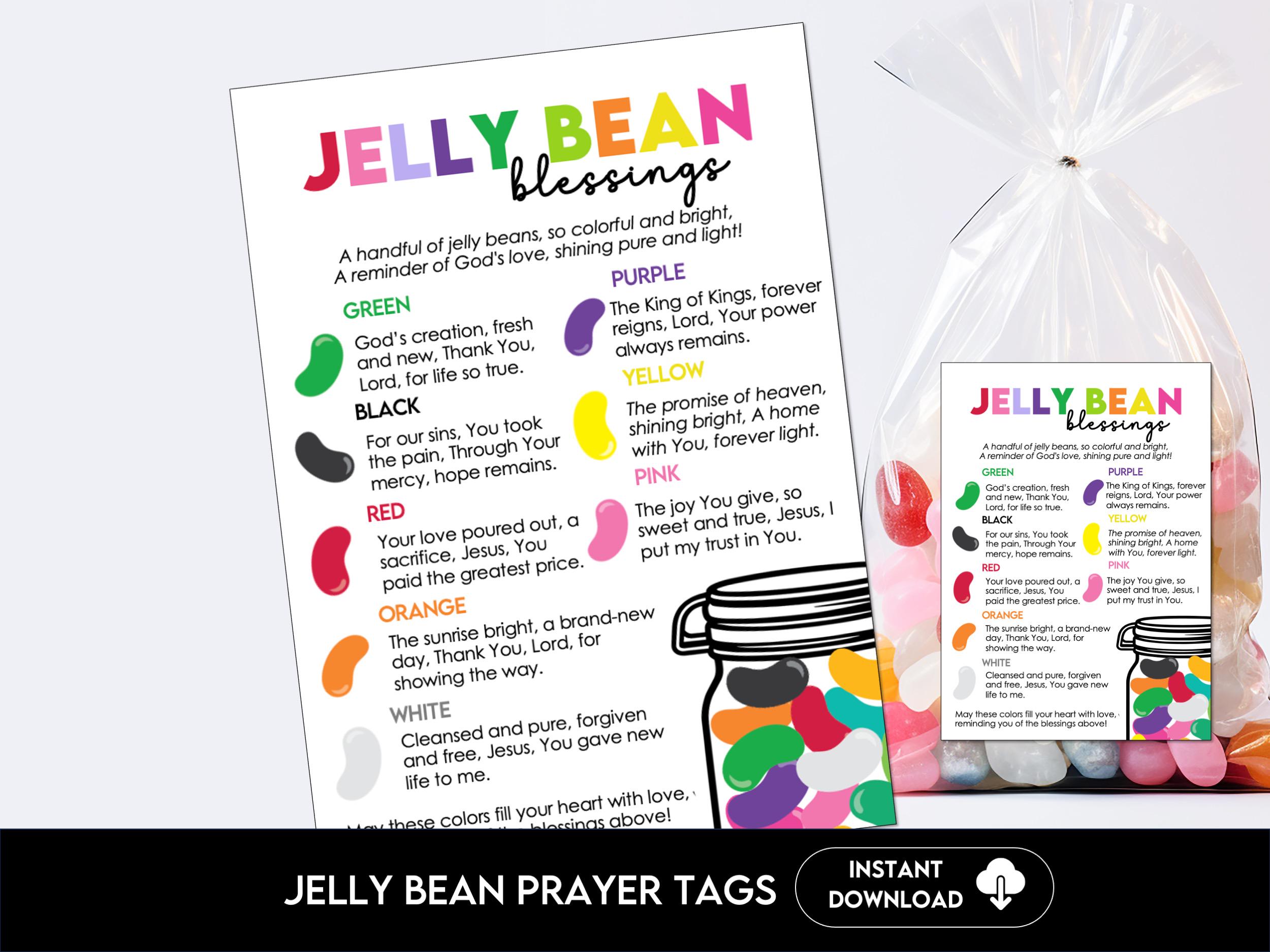 Jelly Bean Prayer Tag, Church, School, Youth Group Tags for Easter ...
