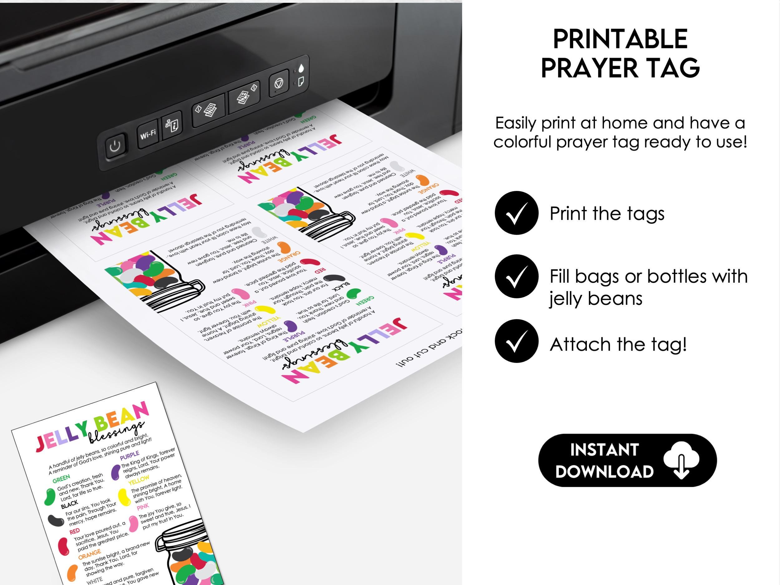 Jelly Bean Prayer Tag, Church, School, Youth Group Tags for Easter ...