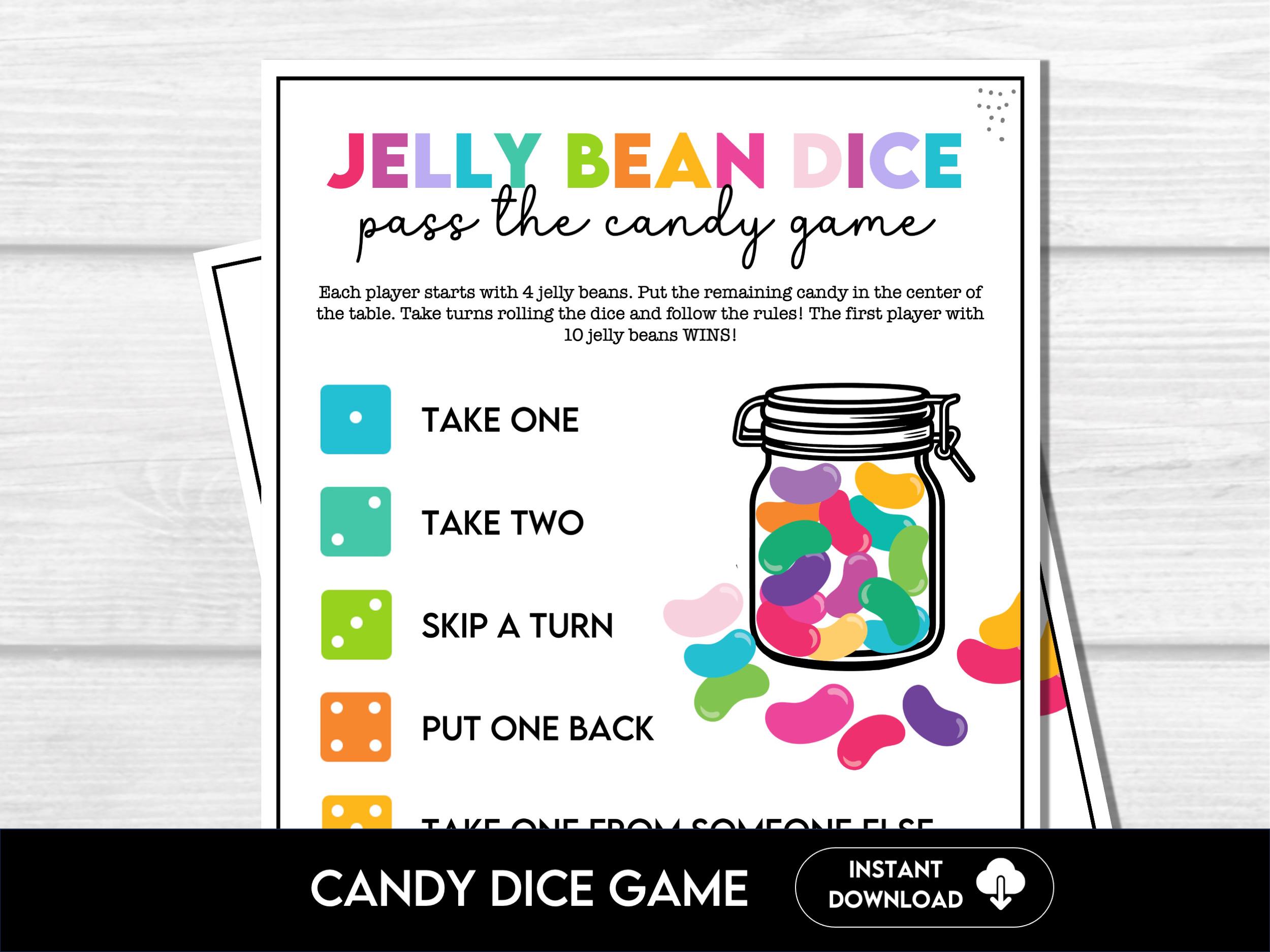 Jelly Bean Dice Game, Birthday Party Game, Easter Games, Party Games ...