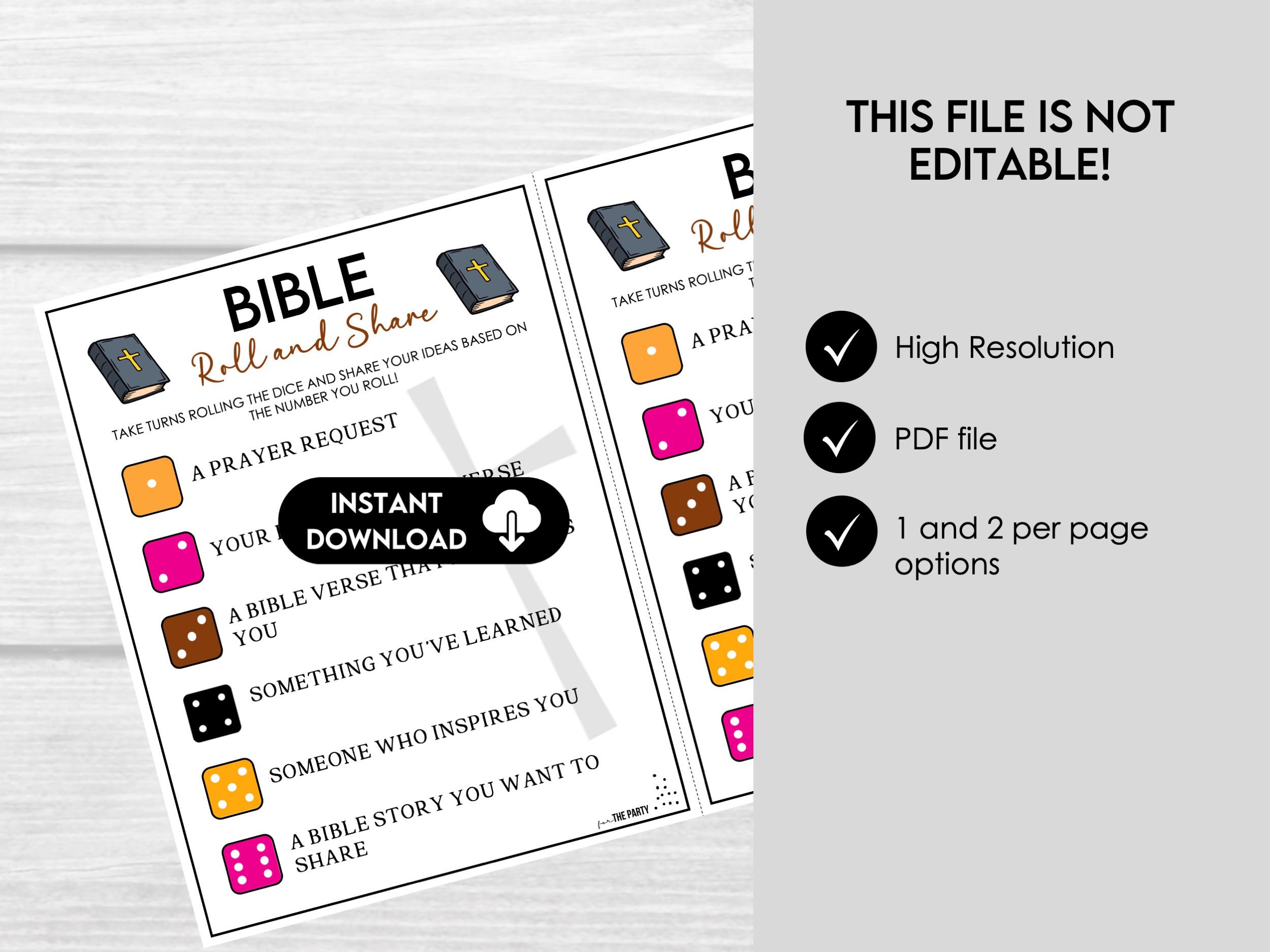 Roll and Share Bible Game, Kids Bible Games, Christian Games, Youth ...