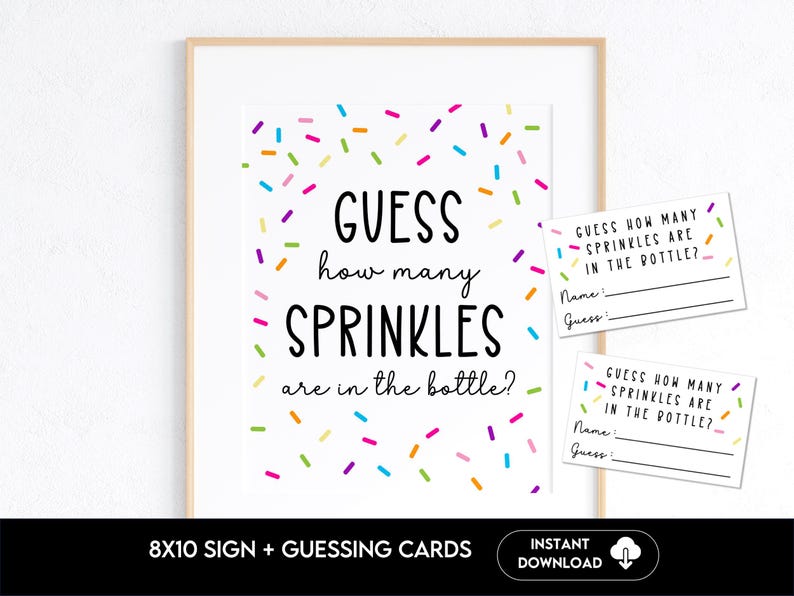 Game Guess How Many Sprinkles Are in the Bottle? Sprinkle Baby Shower ...
