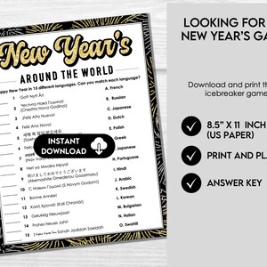 New Years Trivia Game, New Years Eve Trivia Game 2025, Printable New ...