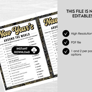 New Years Trivia Game, New Years Eve Trivia Game 2025, Printable New ...