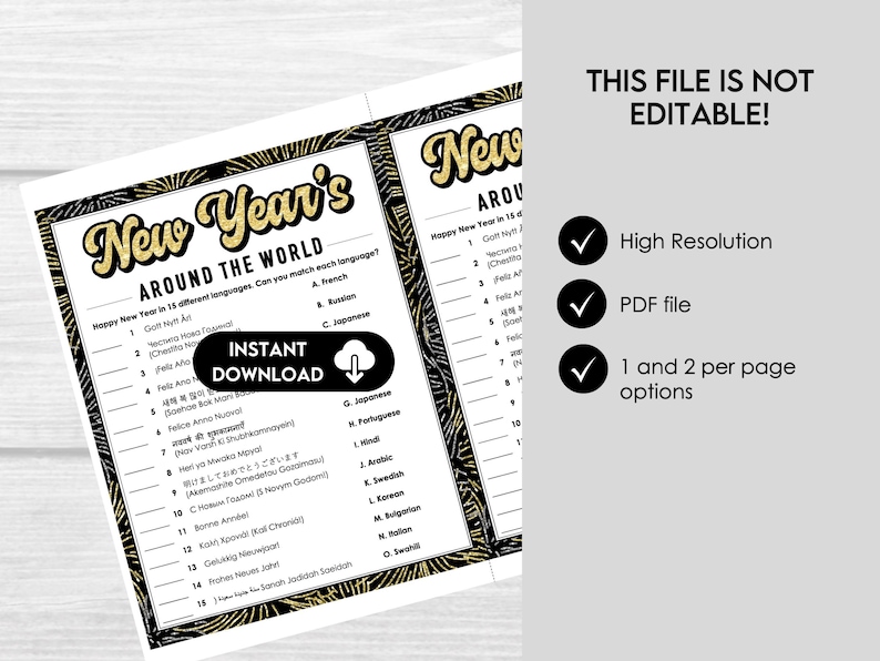 New Years Trivia Game, New Years Eve Trivia Game 2025, Printable New ...