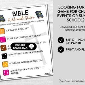 Roll and Share Bible Game, Kids Bible Games, Christian Games, Youth ...