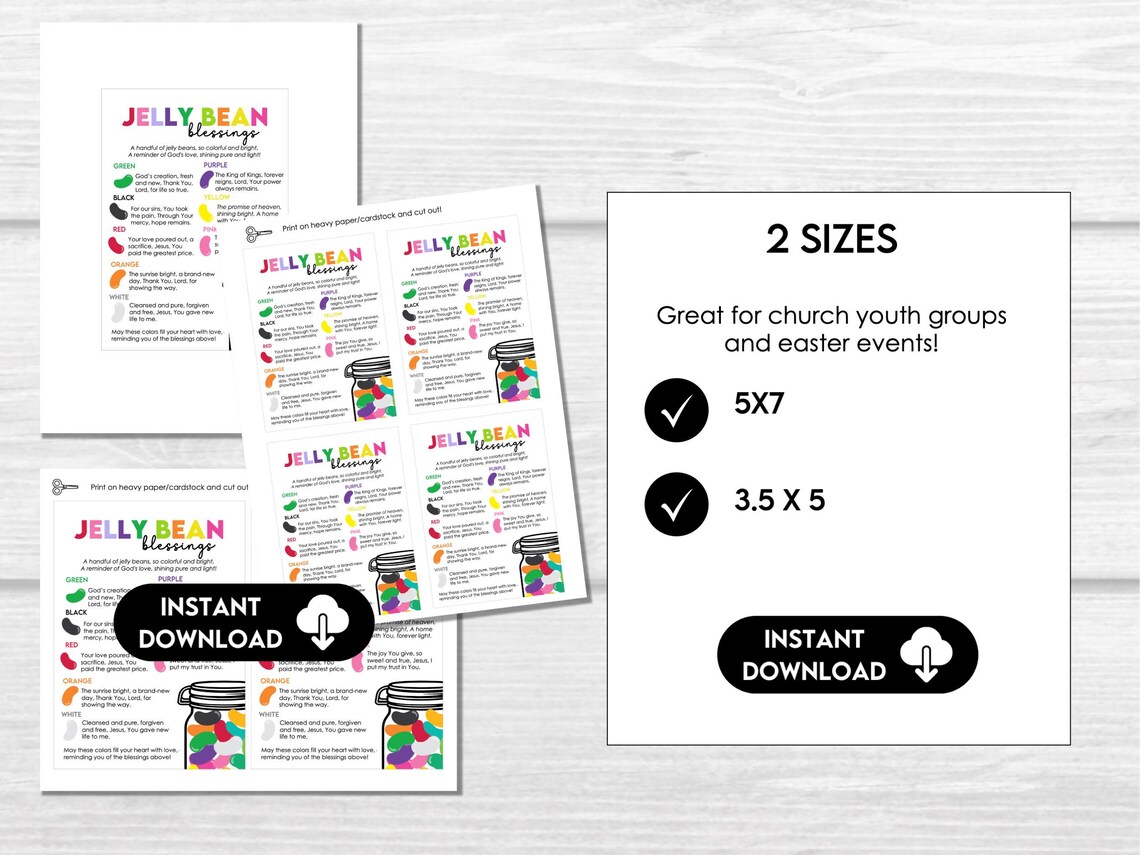 Jelly Bean Prayer Tag, Church, School, Youth Group Tags for Easter ...