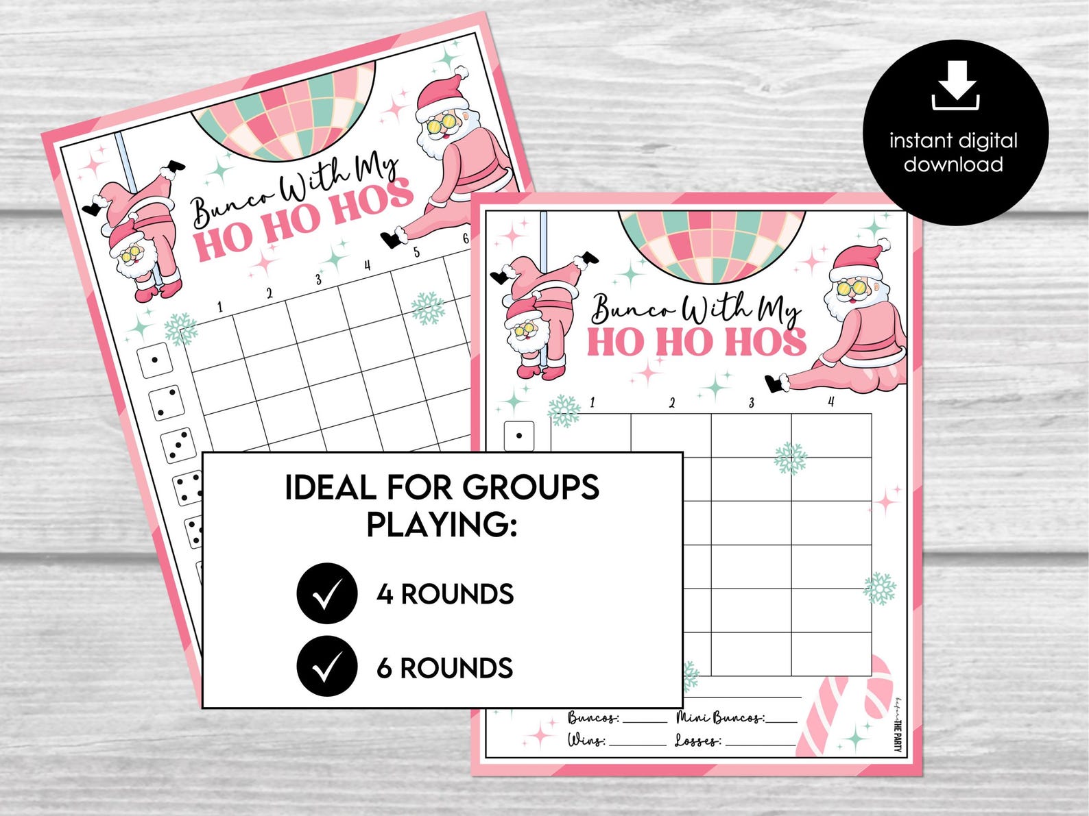 Christmas With My Ho Ho Hos Bunco Score Sheets Printable, Funny ...