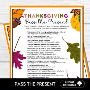 Thanksgiving Pass the Present, Thanksgiving Pass the Gift Game ...