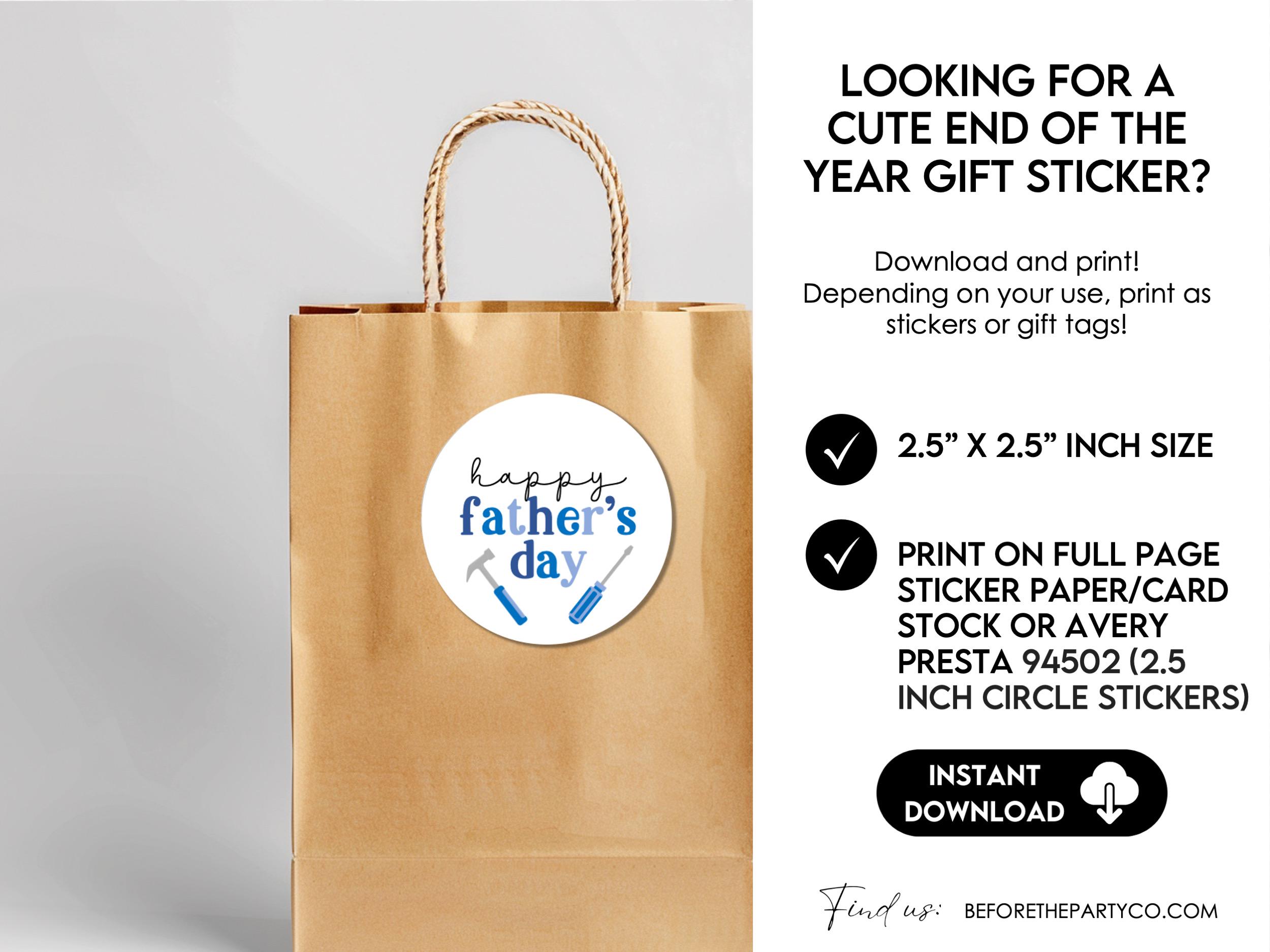 Happy Father's Day Printable Gift Tags, Editable Stickers for Dad Gift ...