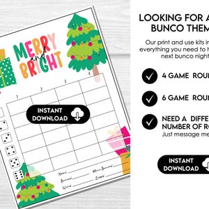Christmas Bunco Party Bundle Printable, Score Card Set & Party ...