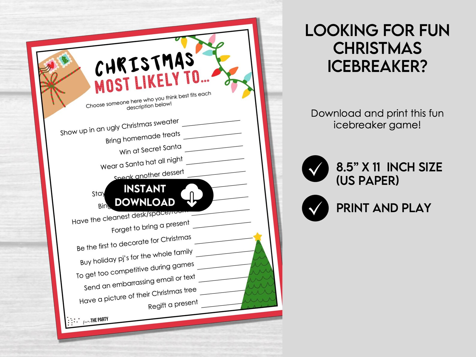 Christmas Who is Most Likely to Game, Printable Holiday Activity for ...