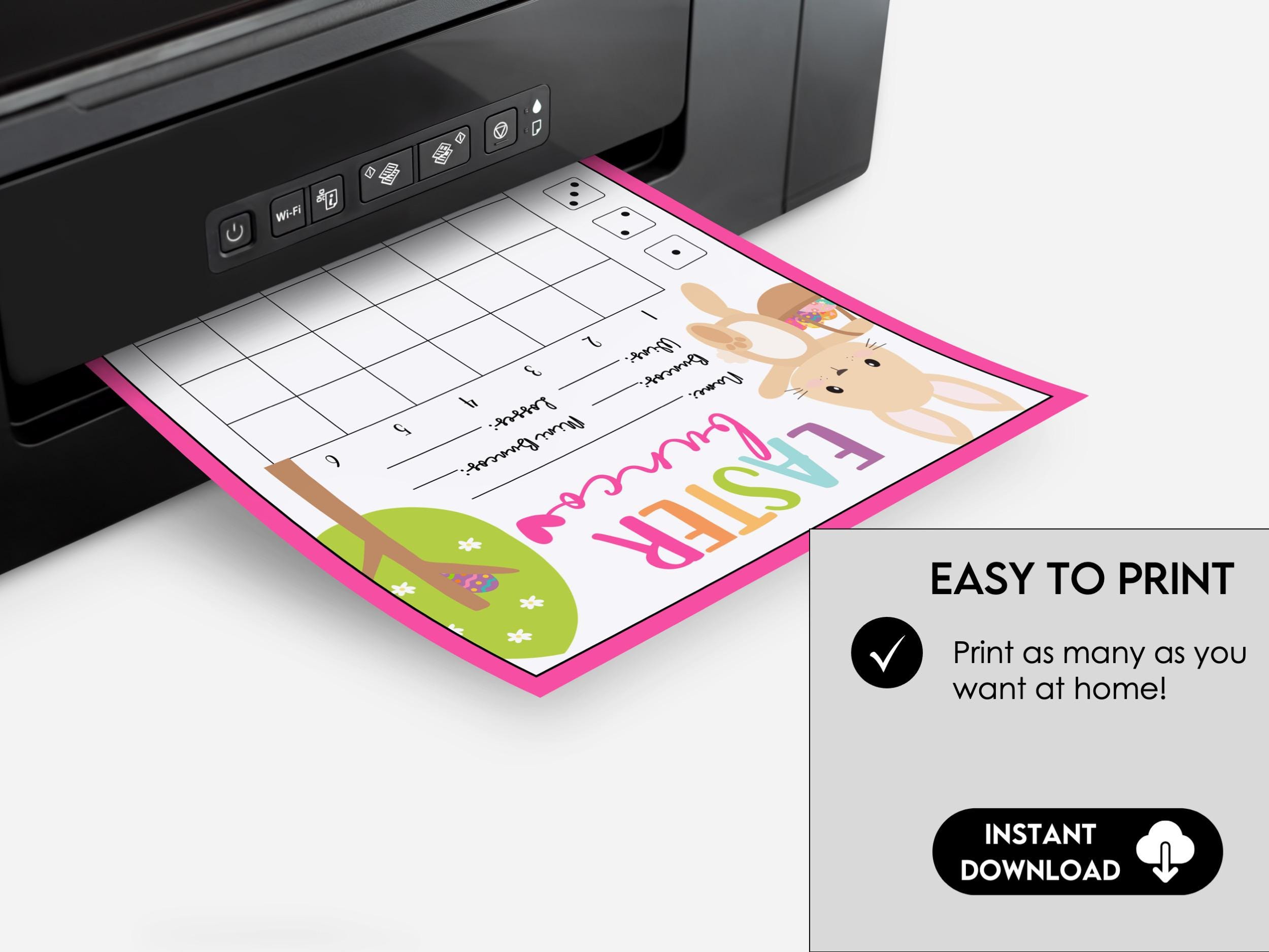 Easter Bunco Score Card Set - Spring Bunny Bunco - Tally Sheets and ...